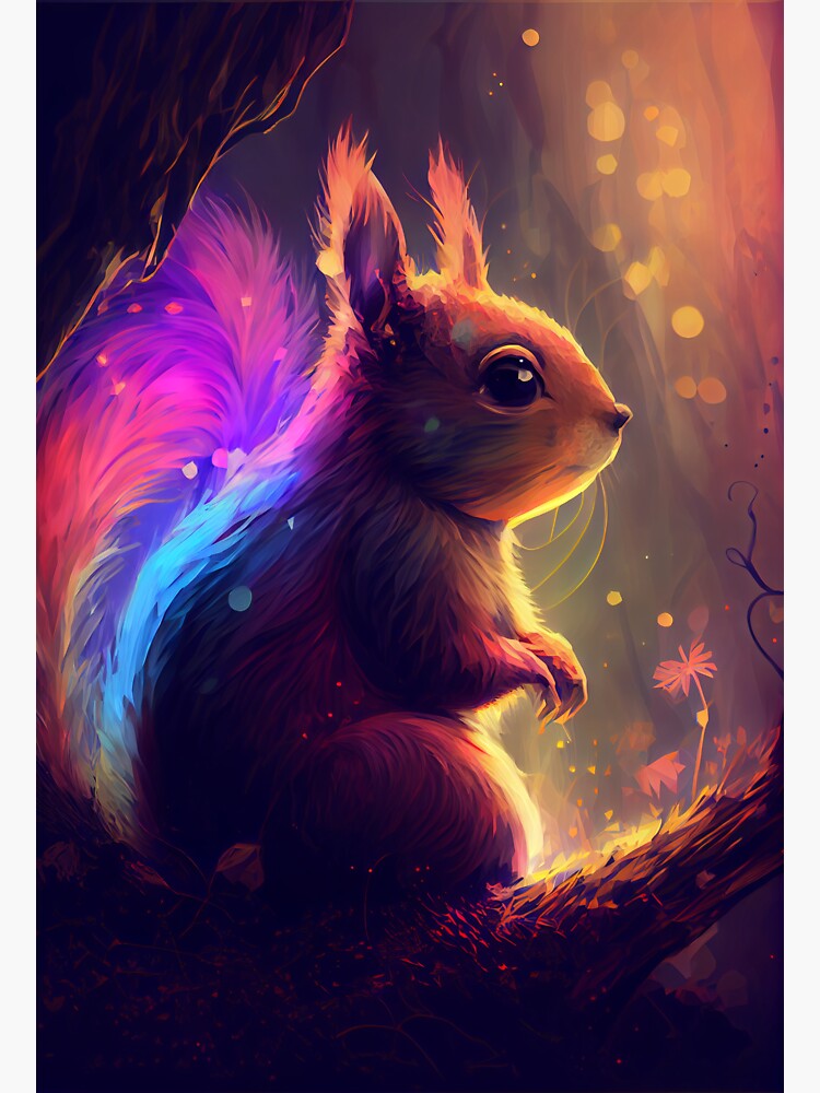 "Rainbow Squirrel" Sticker for Sale by ExaltedDeityArt | Redbubble