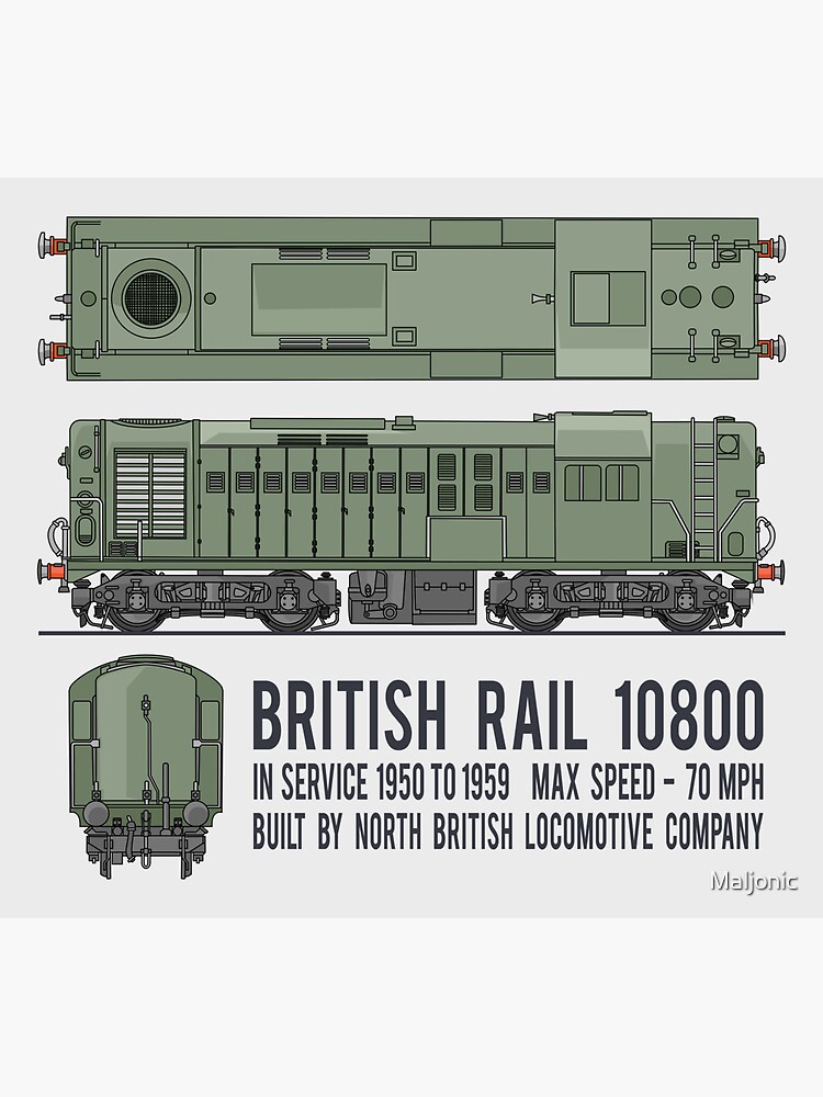 "British Rail 10800 Locomotive Train Diagram Gift" Sticker for Sale by ...