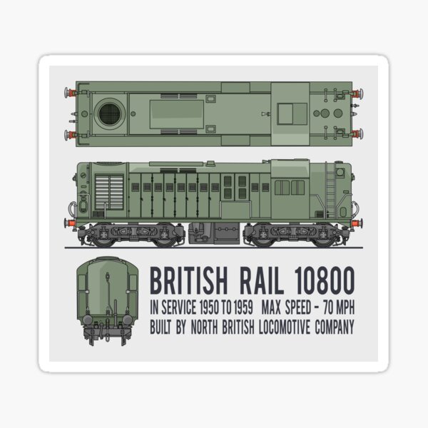 "British Rail 10800 Locomotive Train Diagram Gift" Sticker for Sale by ...