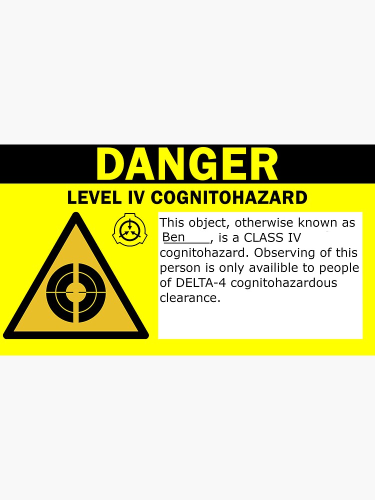 "Ben is a cognitohazard" Sticker for Sale by sandwich12 | Redbubble