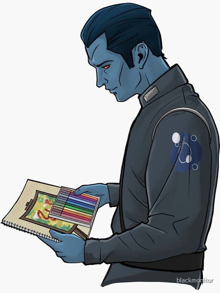 "Mid-Captain buying art supplies" Sticker for Sale by blackmonitor ...