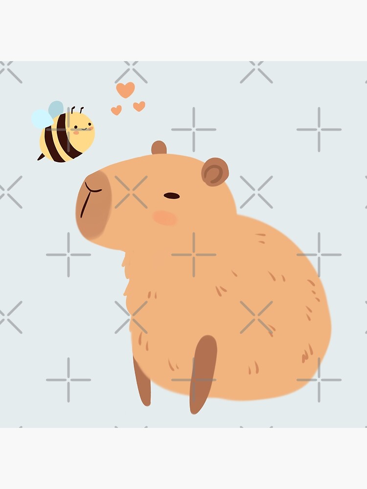 "capybara with a cute bee friends - bee cappy - be happy - a cute ...
