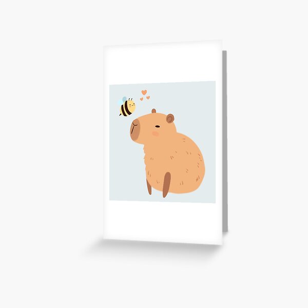 "capybara with a cute bee friends - bee cappy - be happy - a cute ...