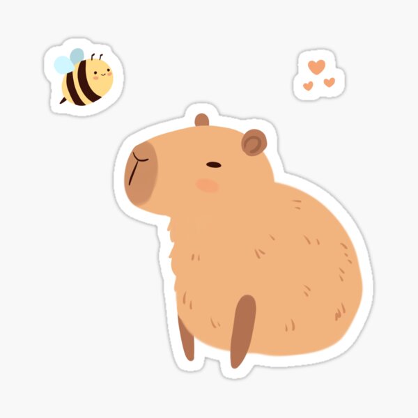 "capybara with a cute bee friends - bee cappy - be happy - a cute ...