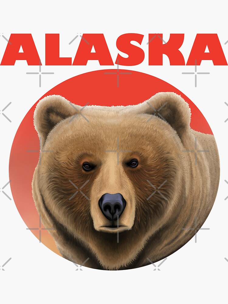 "Alaska Grizzly" Sticker for Sale by Horsehound | Redbubble