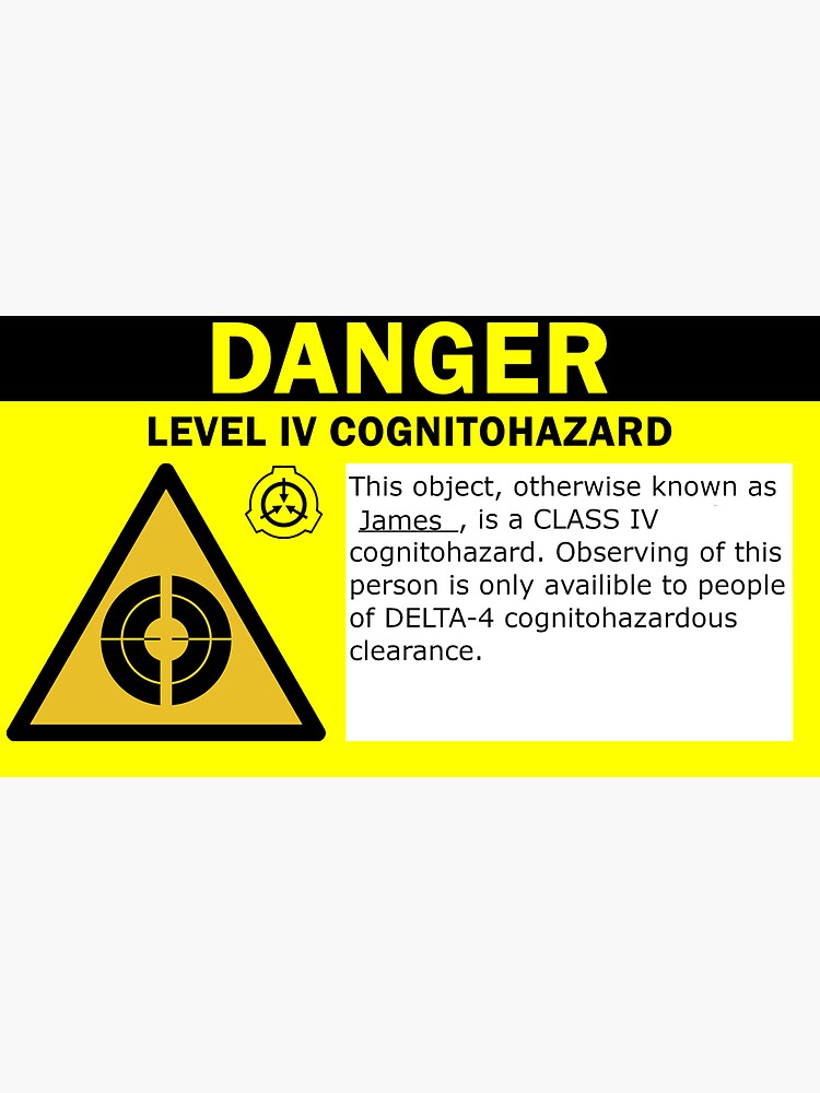 "James is a cognitohazard" Sticker for Sale by sandwich12 | Redbubble