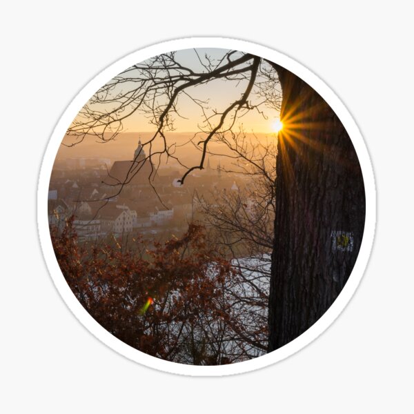 "Golden evening light 2. Winter sunset in Saxony" Sticker for Sale by ...