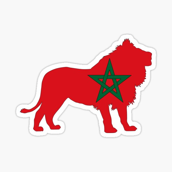 "Morocco flag lion" Sticker for Sale by emeksedesign | Redbubble