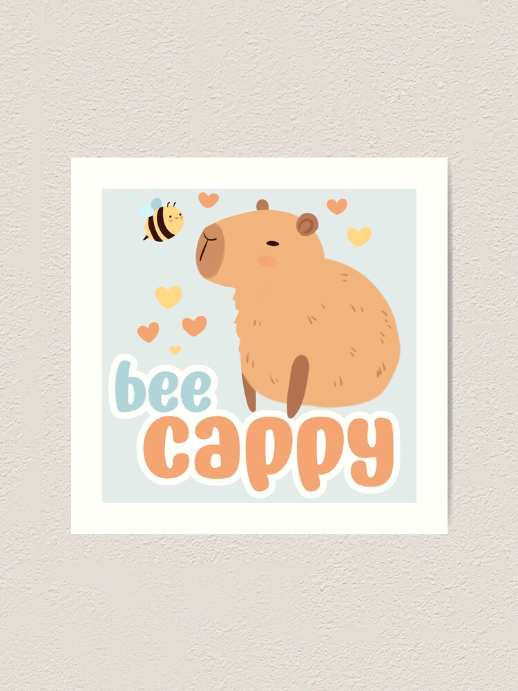 "capybara with a cute bee friends - bee cappy - be happy - a cute ...