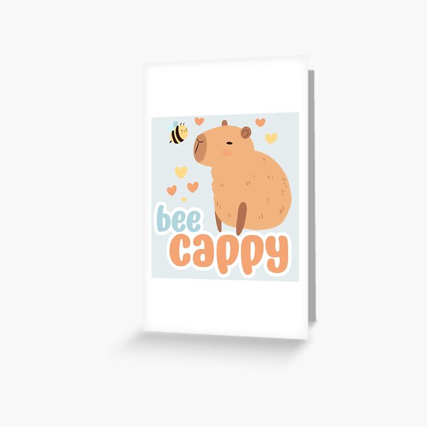 "capybara with a cute bee friends - bee cappy - be happy - a cute ...