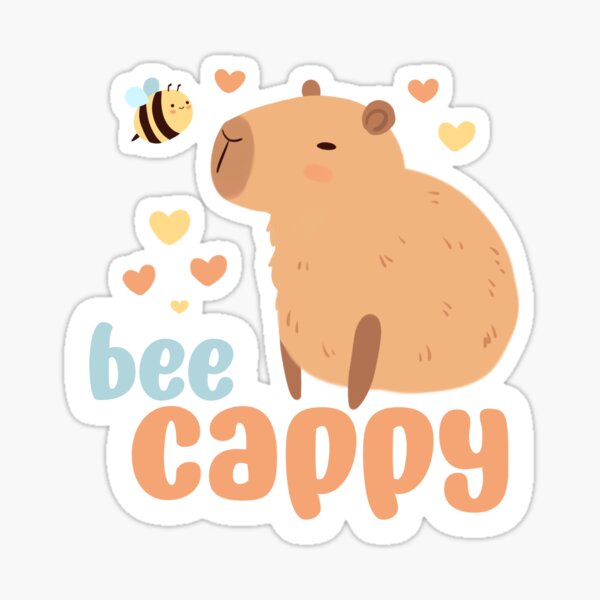 "capybara with a cute bee friends - bee cappy - be happy - a cute ...