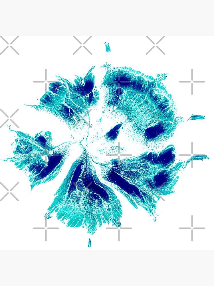 "Teal and Blue Metallic Mermaid Fin Abstract Acrylic Bloom Pour Art ...