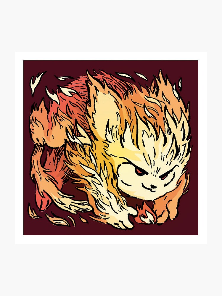 "Elemental Kitties - Fire" Sticker for Sale by violainebriat | Redbubble