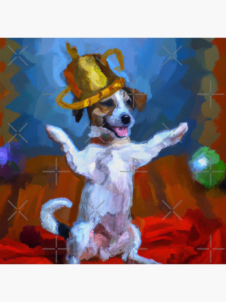 "Dog dancing with hat" Sticker for Sale by Qvint | Redbubble