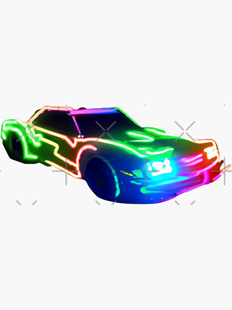 "Dark Neon race car art print" Sticker for Sale by bensclassicstuf ...