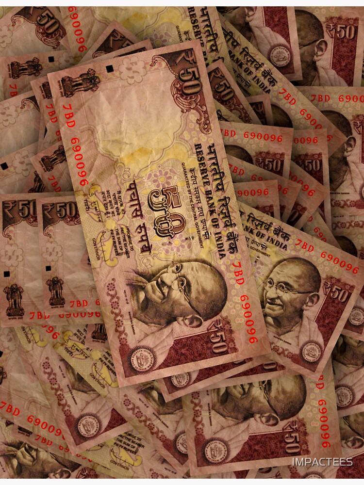 "50 RUPEE NOTES" Sticker for Sale by IMPACTEES | Redbubble