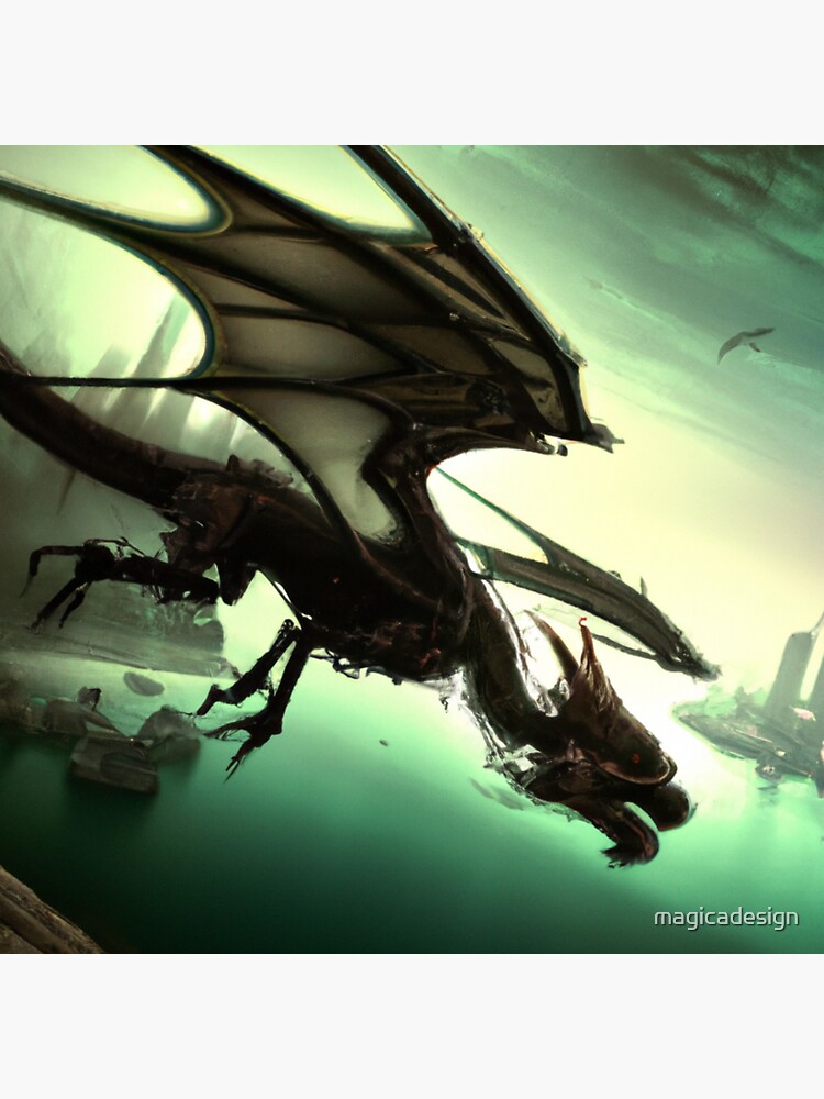 "cyberpunk winged beast" Sticker for Sale by magicadesign | Redbubble