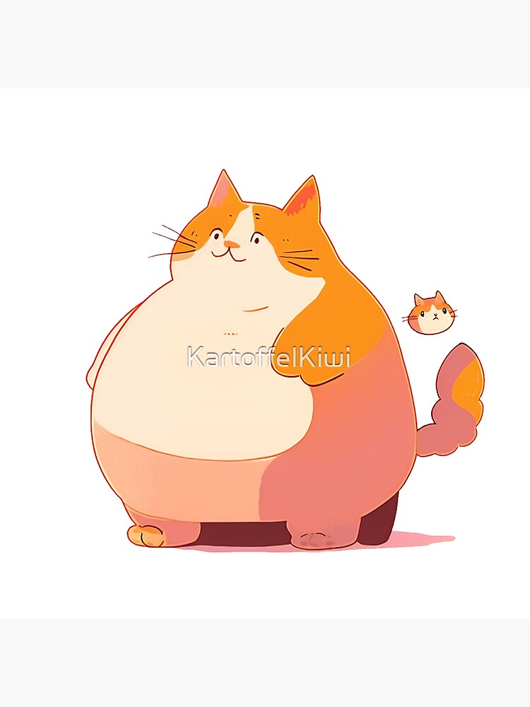 "Cute chibi fat cat pastel colors" Poster for Sale by KartoffelKiwi ...