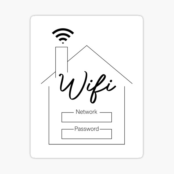 "Wifi Password Network Sign" Sticker for Sale by StickDeco | Redbubble