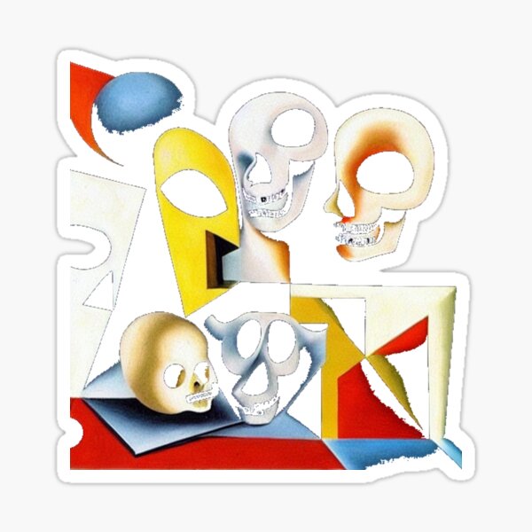 "Retro Abstract Skulls" Sticker for Sale by Expressed-Vibe | Redbubble