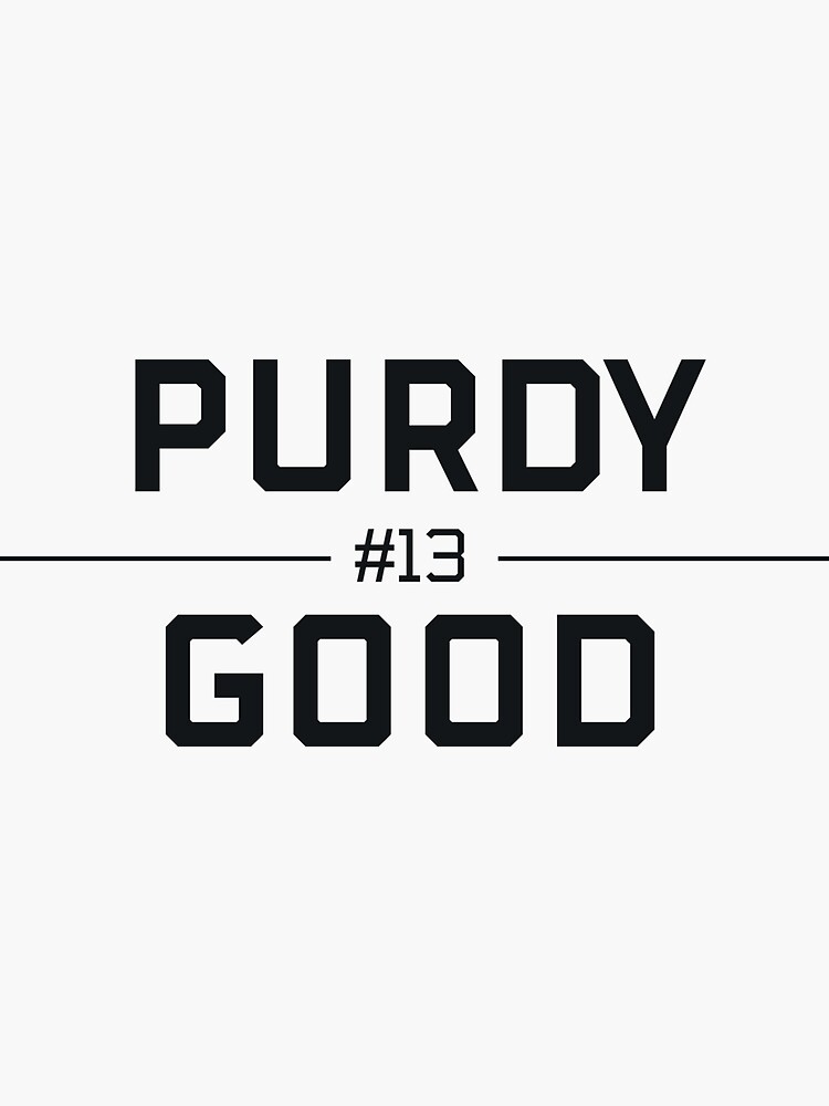 "Purdy Good black block letters" Sticker for Sale by Sports-Stickers ...