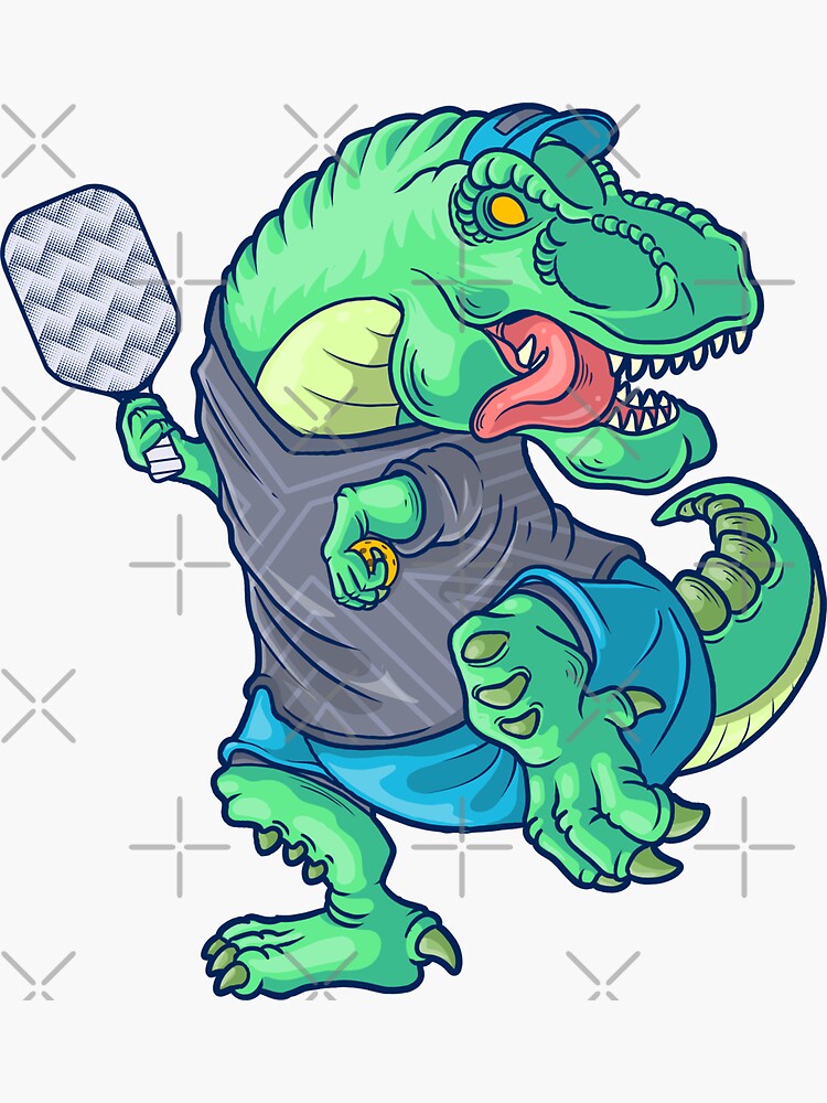"Pickleball Saurus T Rex Dinosaur with Pickleball Paddle Dinking ...