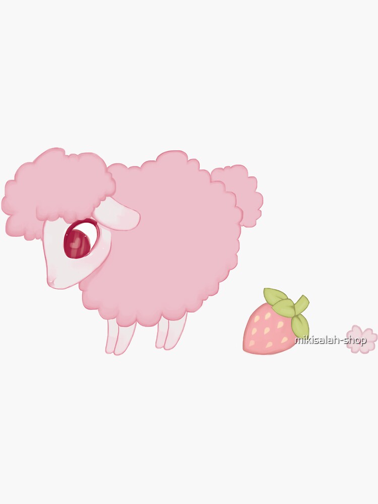 "A cute pink fluffy sheep" Sticker for Sale by mikisalah-shop | Redbubble