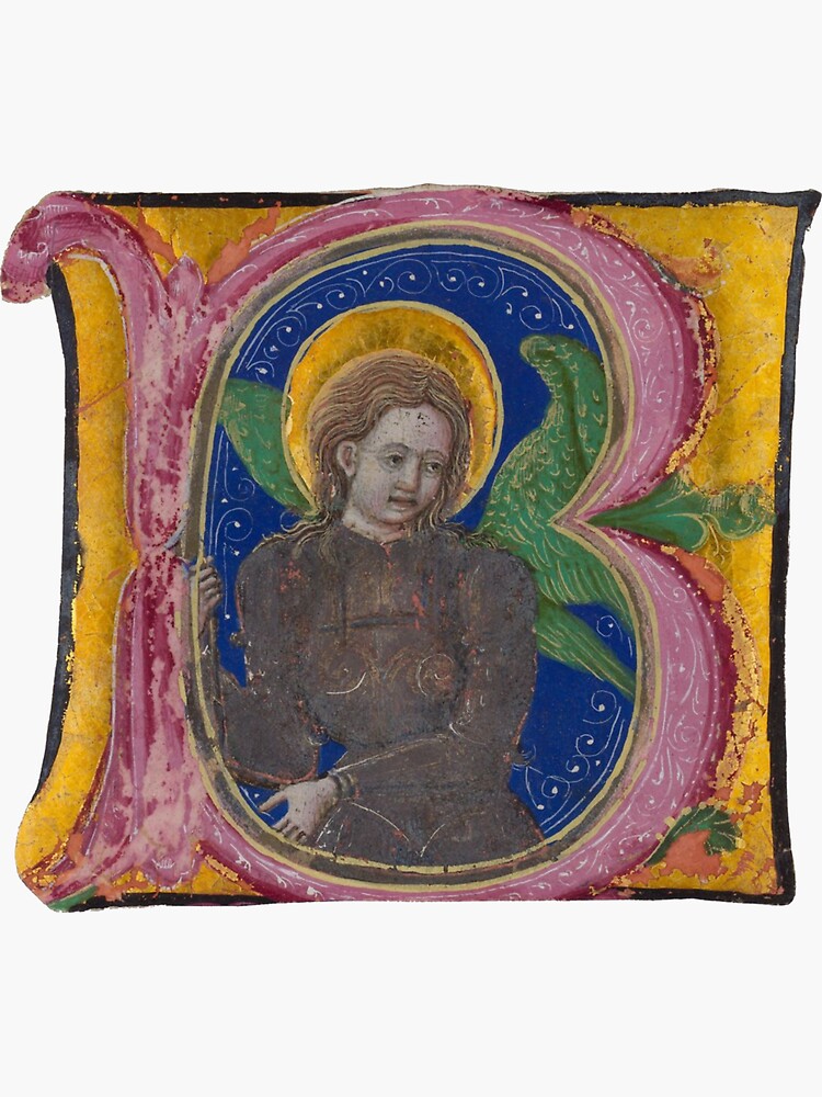 "Manuscript Lettering ‘B’ Early Irish Manuscript Illumination" Sticker ...