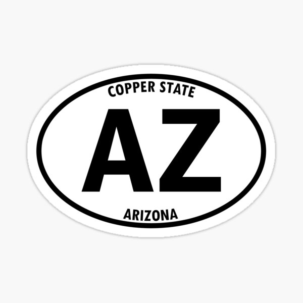 "Arizona, AZ, Phoenix, Copper State - State Abbreviation and Motto Oval ...
