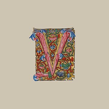 "Manuscript Lettering ‘V’ Early Irish Manuscript Illumination" Sticker ...