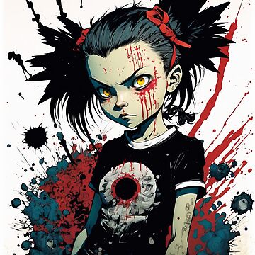 Pegatina for Sale con la obra «Angry Punk Rock Colegiala Arte cómico ...