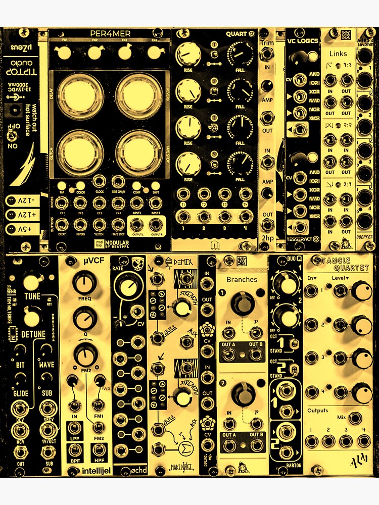 "Eurorack Modular Synthesizer (Yellow)" Sticker for Sale by colbinius ...