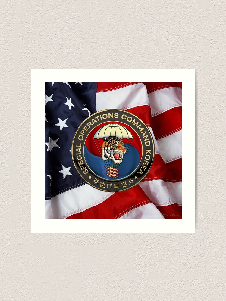 "Special Operations Command Korea - SOCKOR Emblem over American Flag ...