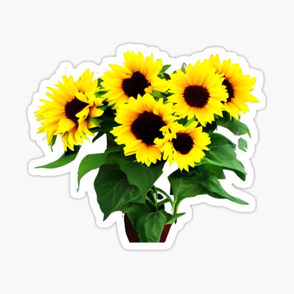 "Sunny Bright Yellow Sunflowers" Sticker for Sale by gramizzia | Redbubble