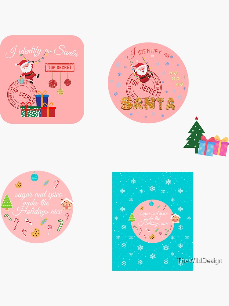 "Cute Santa stickers, I identify as Santa" Sticker for Sale by ...