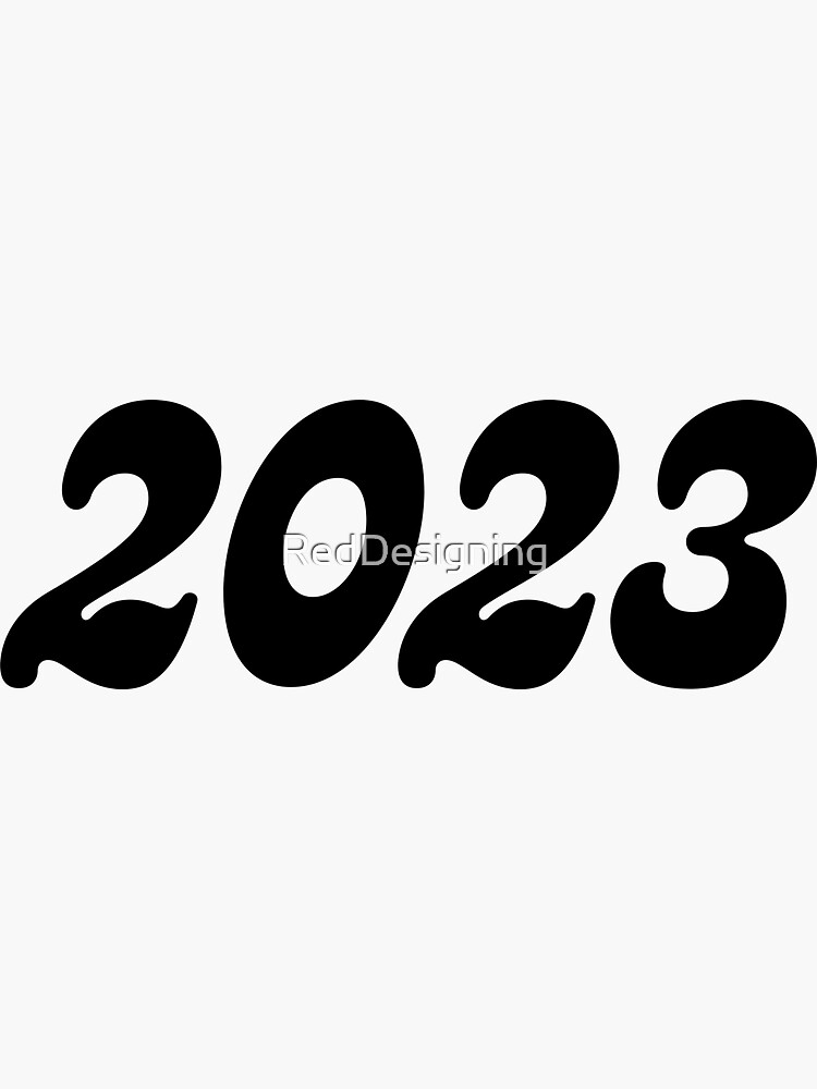 "2023 text black and white year 2023 | new year 2023" Sticker for Sale ...
