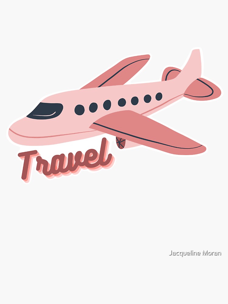 "Pink Travel Airplane" Sticker for Sale by Jackiemmoran | Redbubble