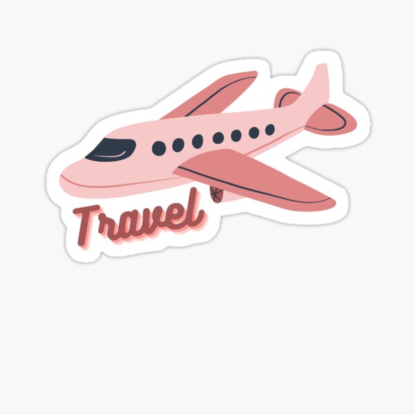 "Pink Travel Airplane" Sticker for Sale by Jackiemmoran | Redbubble