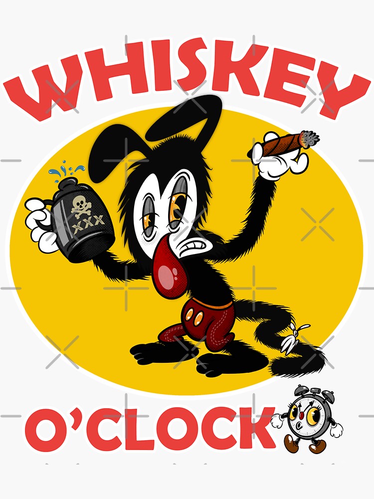 "It's Whiskey O'Clock" Sticker for Sale by DopeRetroSwag | Redbubble