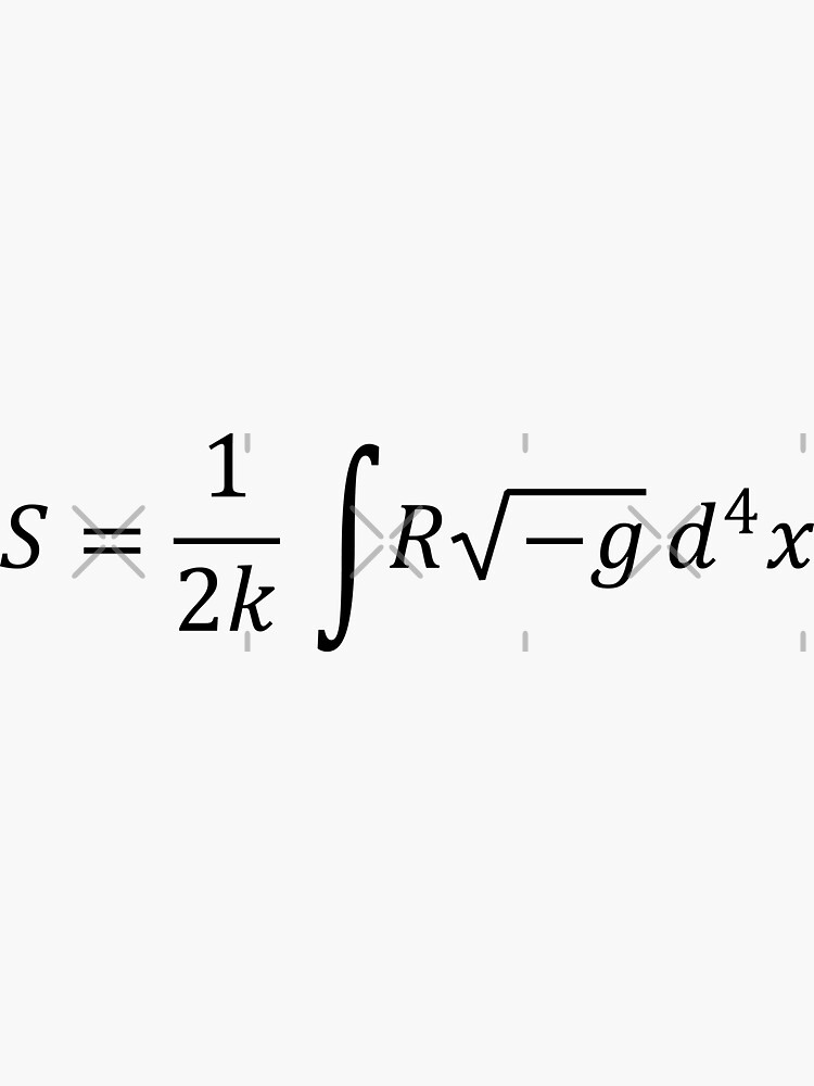 "Einstein-Hilbert Action - General Relativity And Physics" Sticker for ...