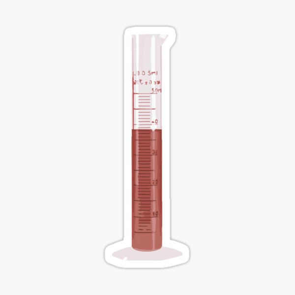 "Graduated Cylinder - Red" Sticker for Sale by Synteny | Redbubble