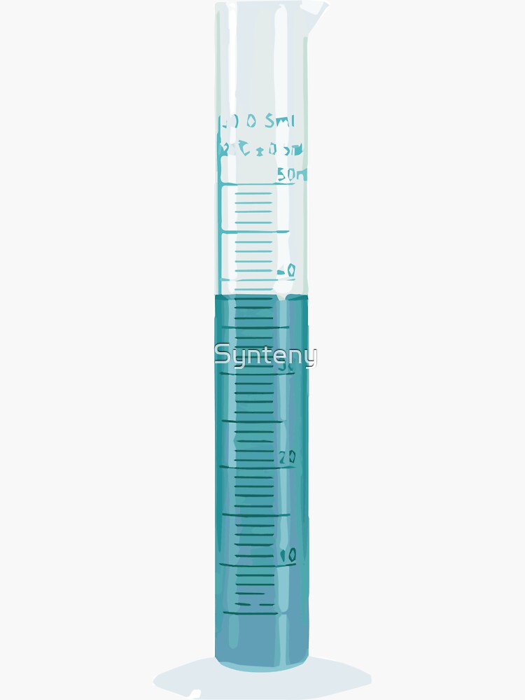 "Graduated Cylinder - Teal" Sticker for Sale by Synteny | Redbubble