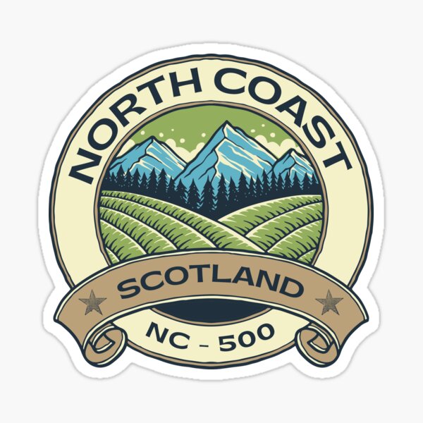 "The NC 500 Route.1" Sticker for Sale by Dalway | Redbubble