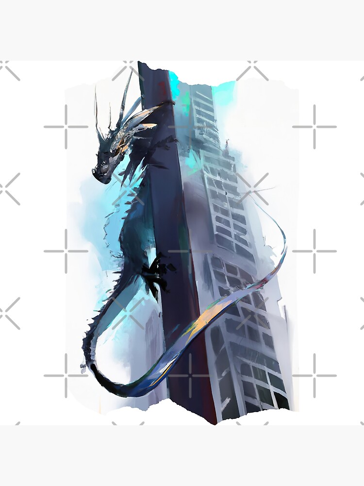 "Dragon climbing skyscraper building" Poster for Sale by ASwissBear ...