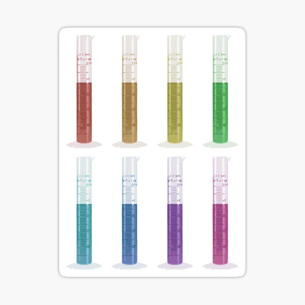 "Rainbow Graduated Cylinders" Sticker for Sale by Synteny | Redbubble