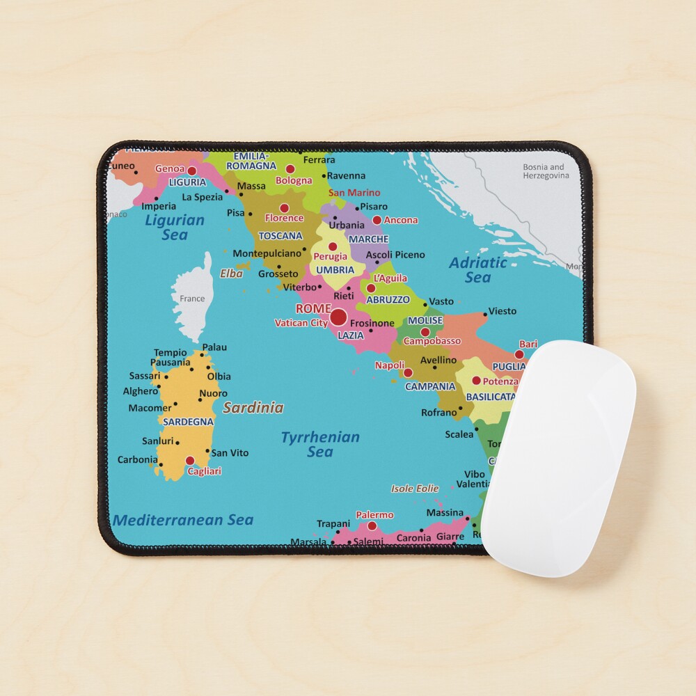 "Italy map with regions and main cities" Sticker for Sale by alijun ...