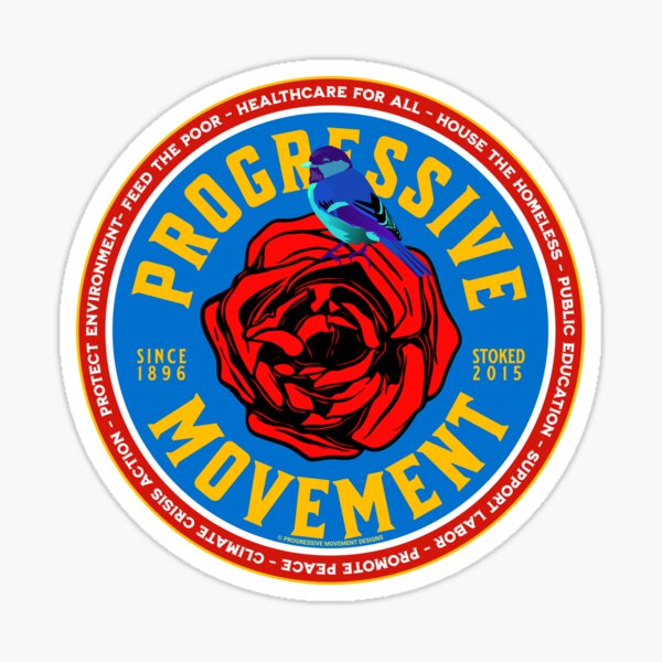 "PMD00142 Progressive Movement Designs red rose on blue with blue bird ...