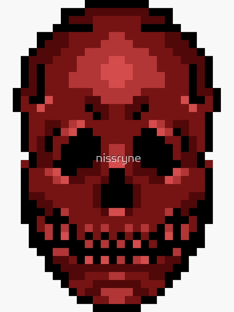 "Pixel Art Red Skull" Sticker for Sale by nissryne | Redbubble