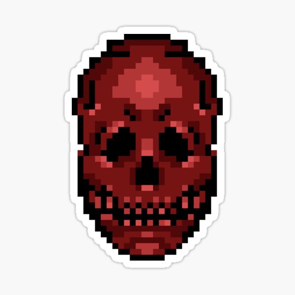 "Pixel Art Red Skull" Sticker for Sale by nissryne | Redbubble