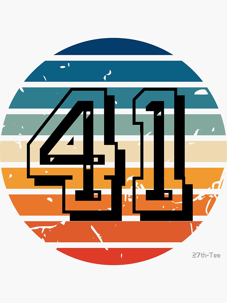 "Number 41 Vintage Retro Sport Sunset Birthday Squad Racing Numbers ...